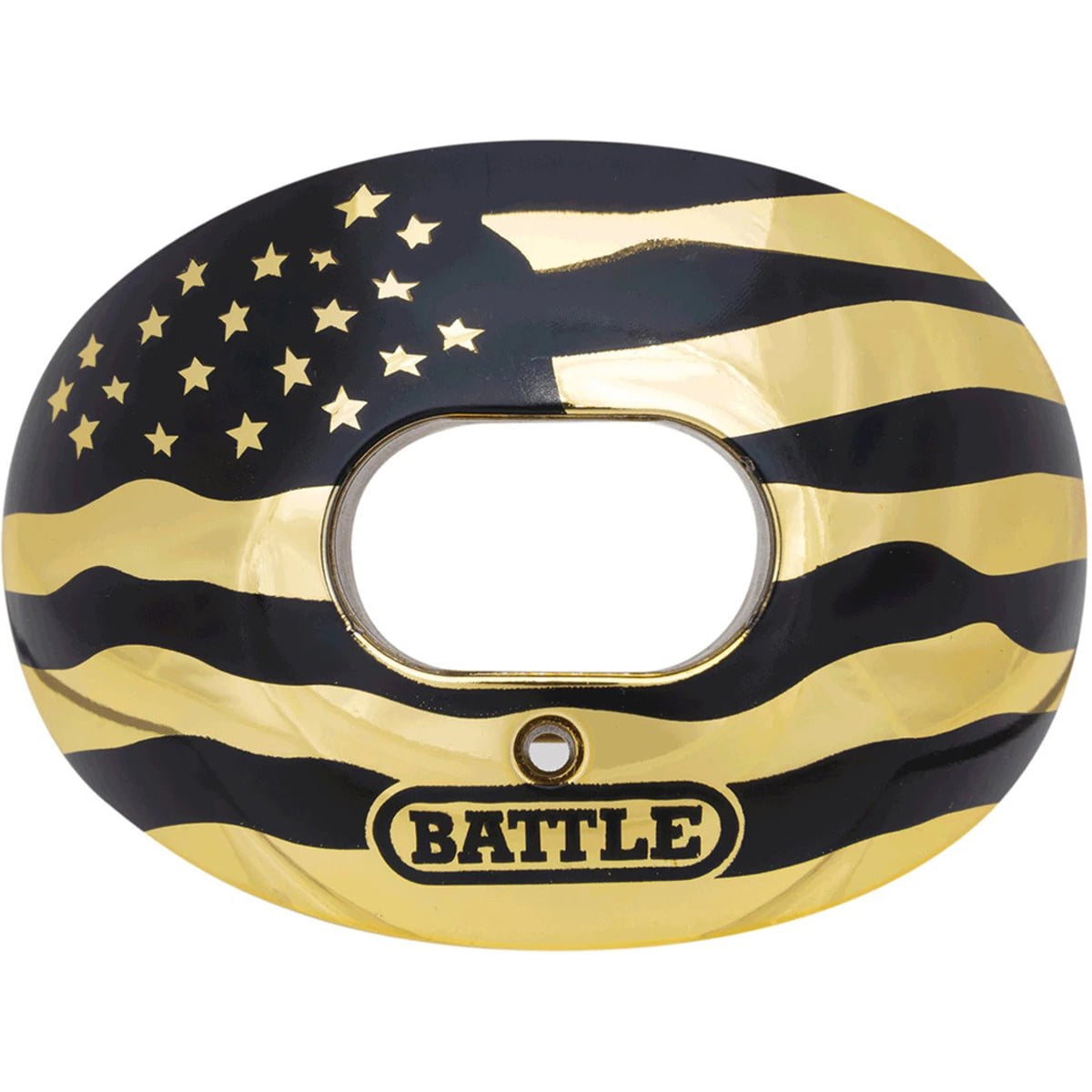 Battle Sports Chrome American Flag Lip Protector Mouthguard - Gold ...