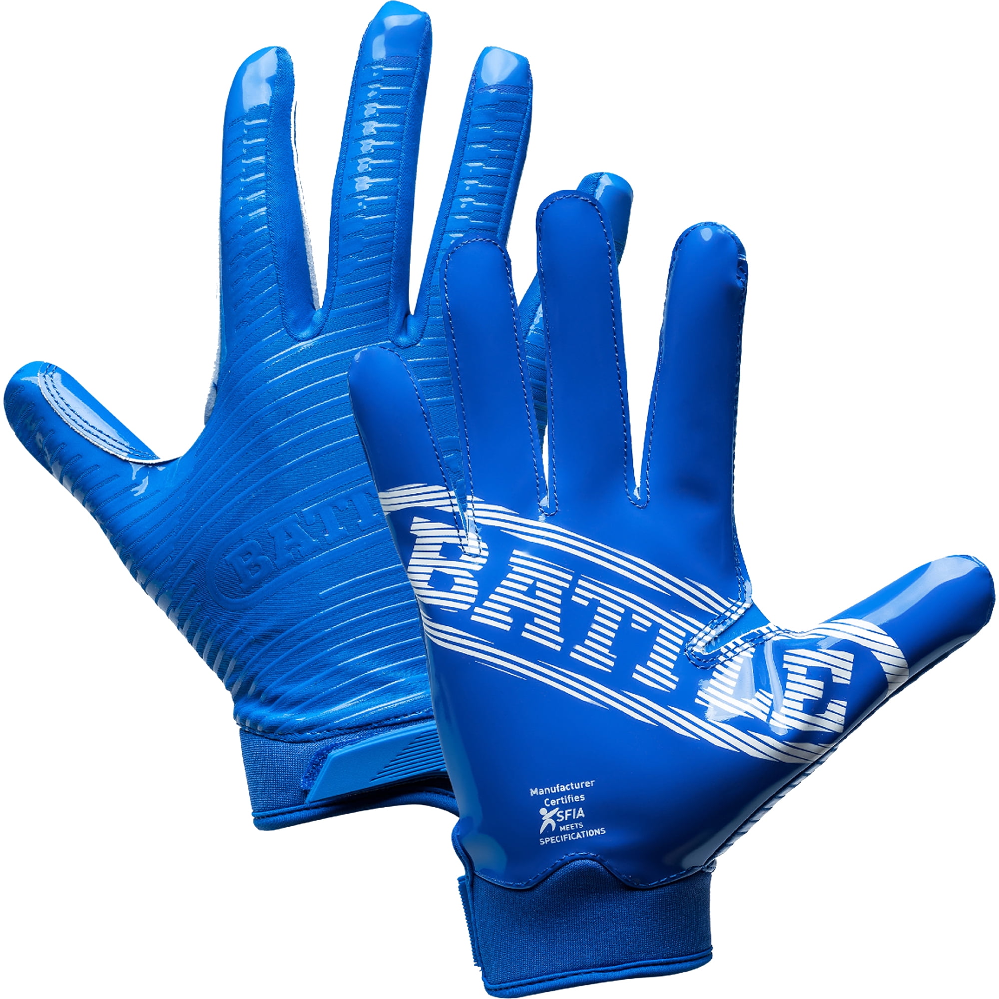 Battle Sports - Doom 1.0 Receiver Football Gloves - Royal Blue - Xlarge ...