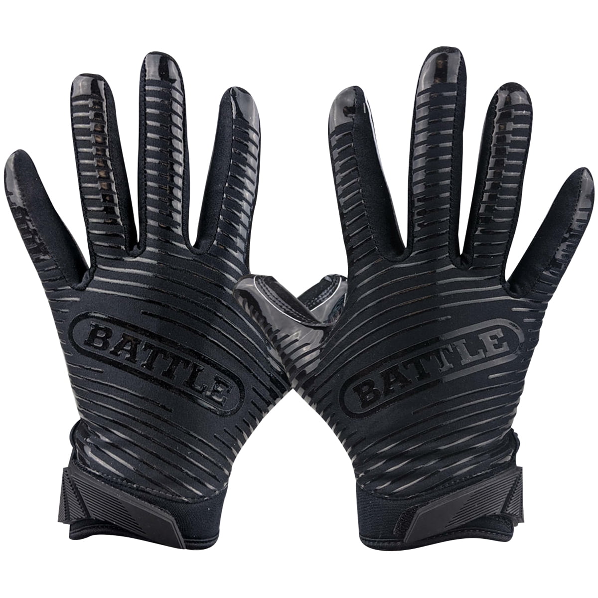 Battle Sports Doom 1.0 Youth Football Receiver Gloves - Large - Black ...