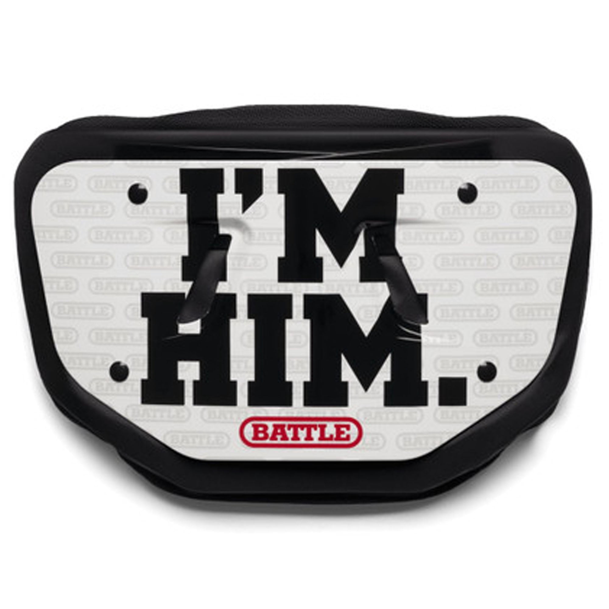 Battle Sports - "I'M HIM" Football Backplate - Adult - White/Black ...