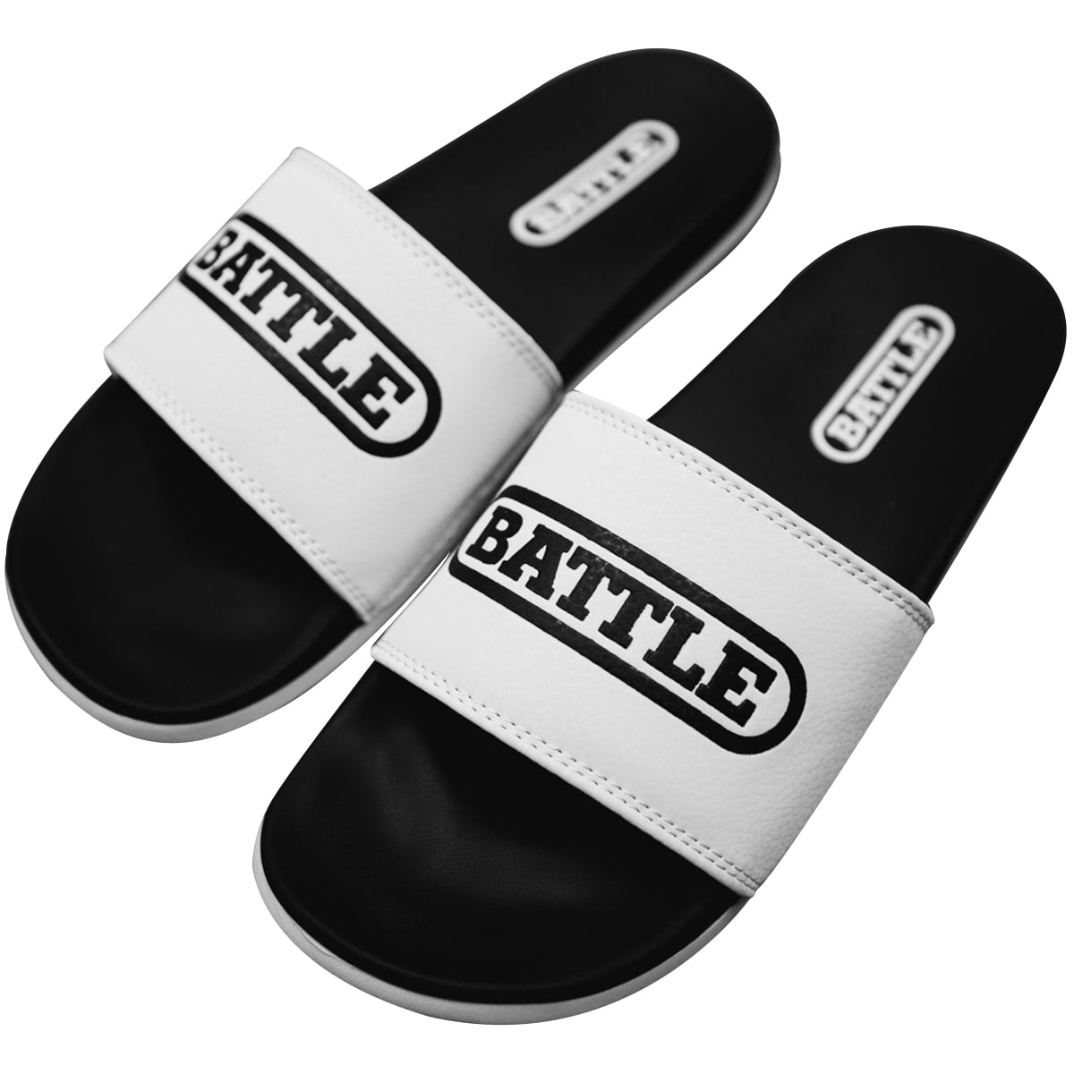 Battle Sports Slides 2.0 Footwear - 8 - White/Black - Walmart.com