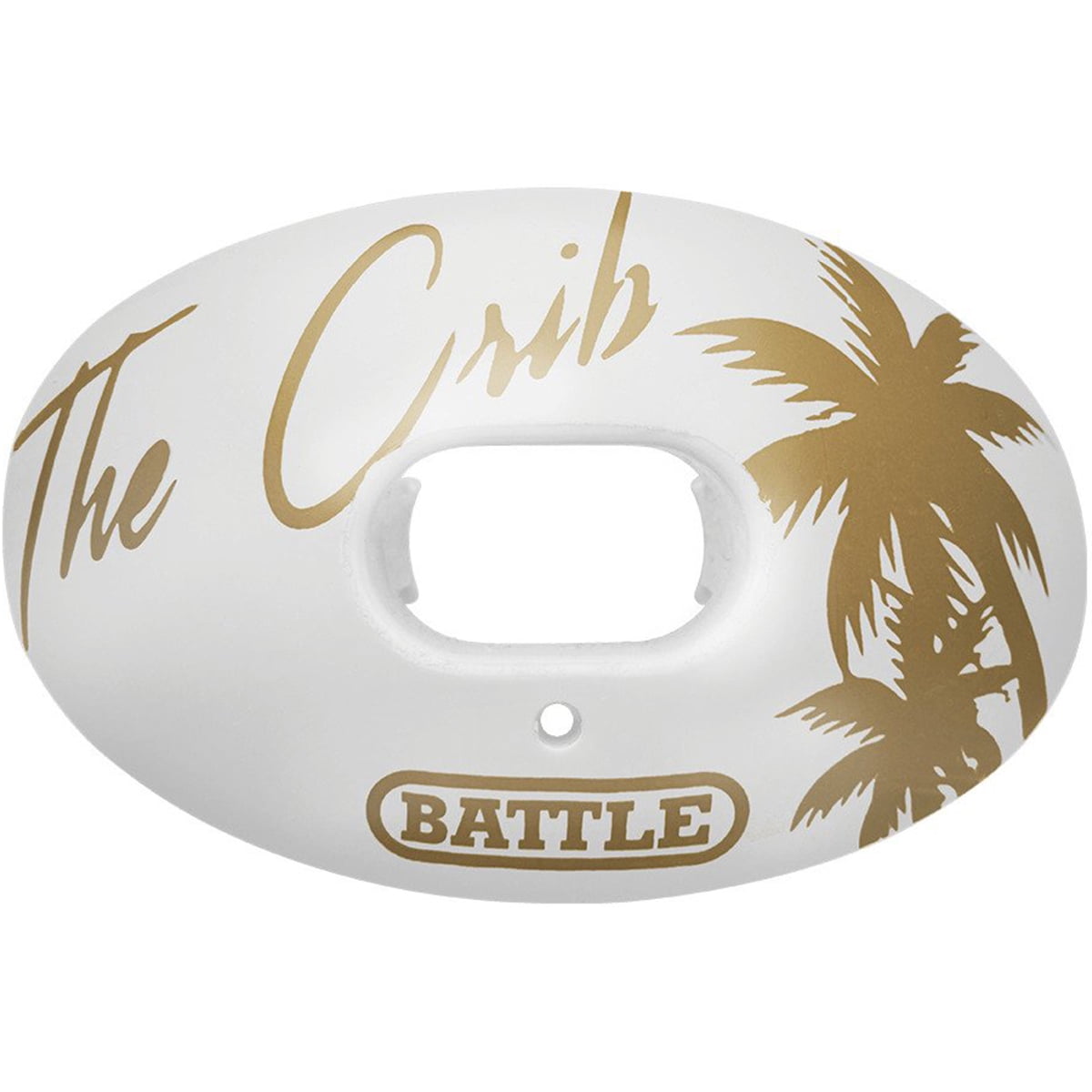 Battle Sports The Crib Oxygen Lip Protector Mouthguard - White/Gold ...