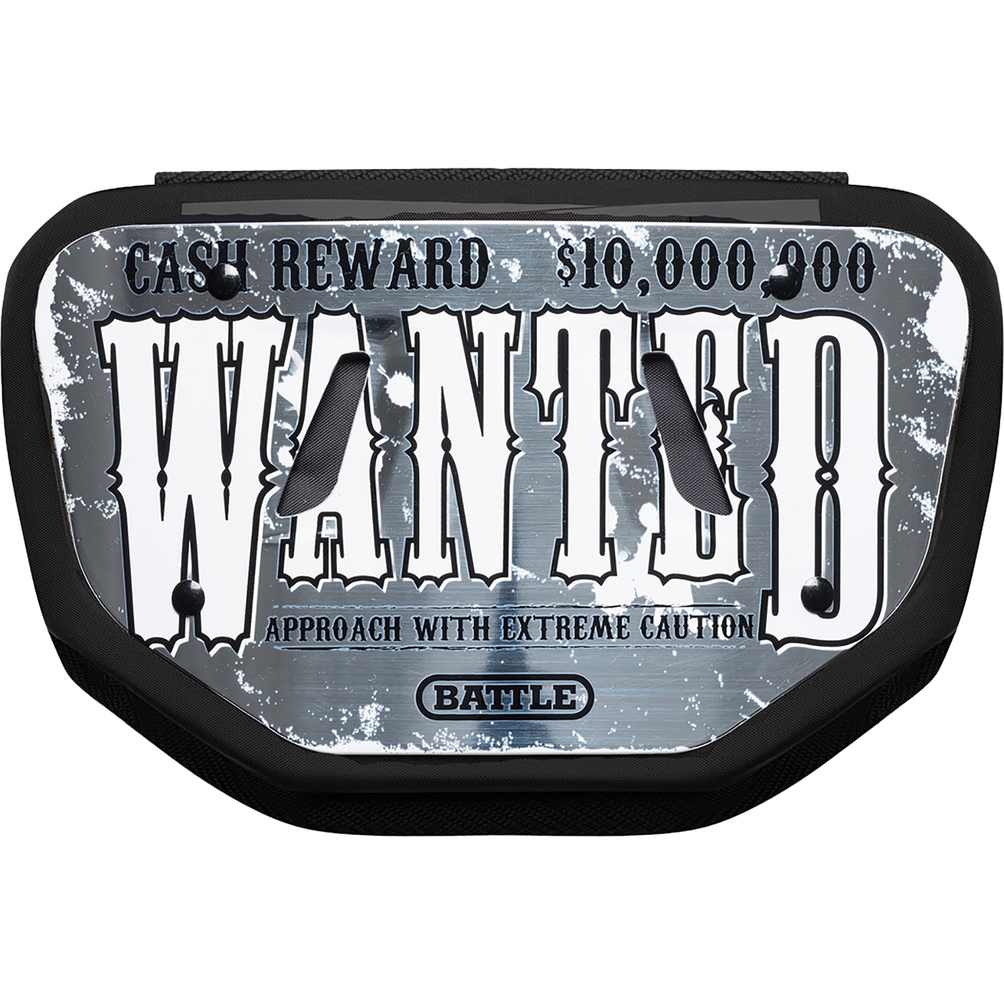 Battle Sports " Wanted " Chrome Football Back Plate - Adult - Silver ...
