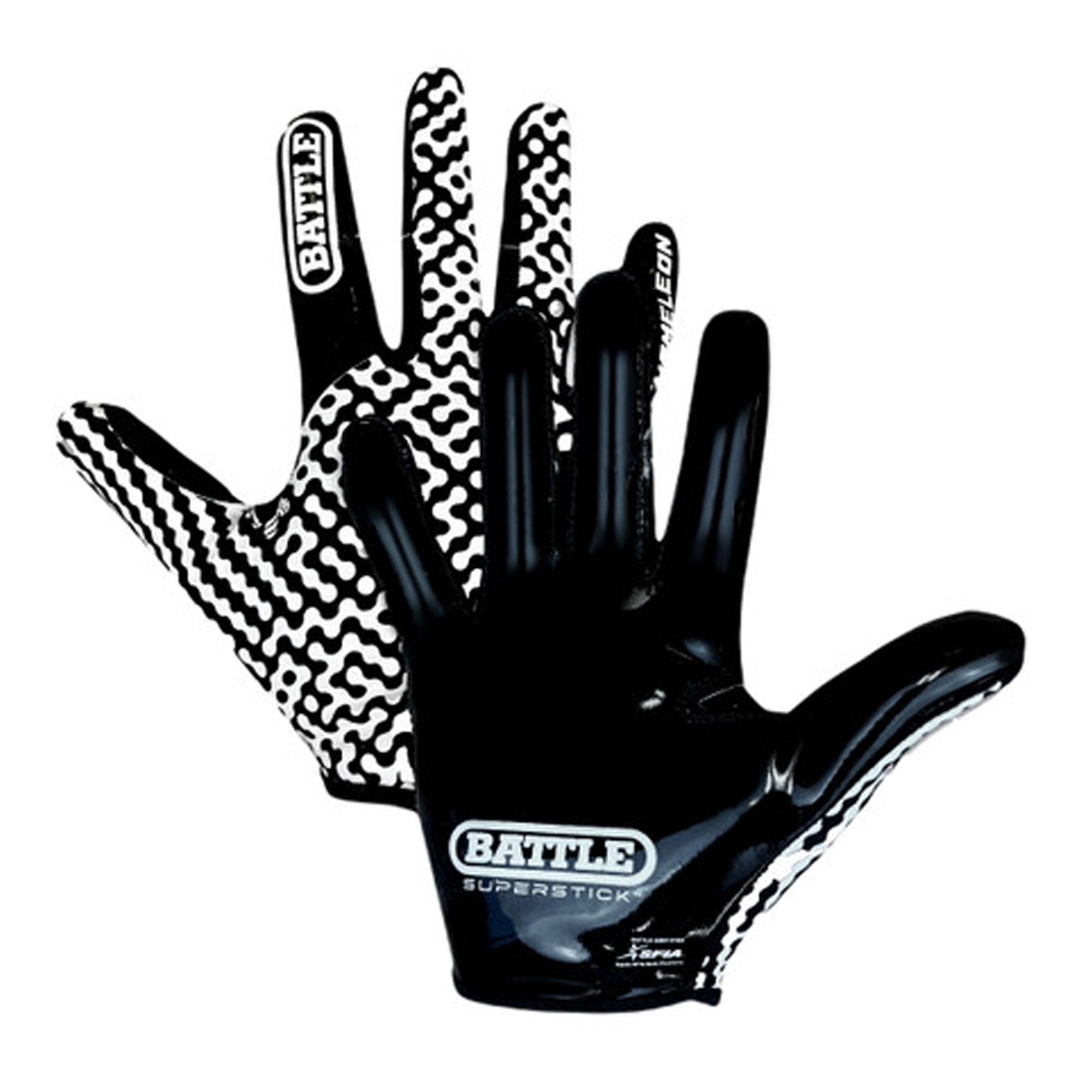 Battle Sports Youth Chameleon Receiver Football Glove - Black/White ...