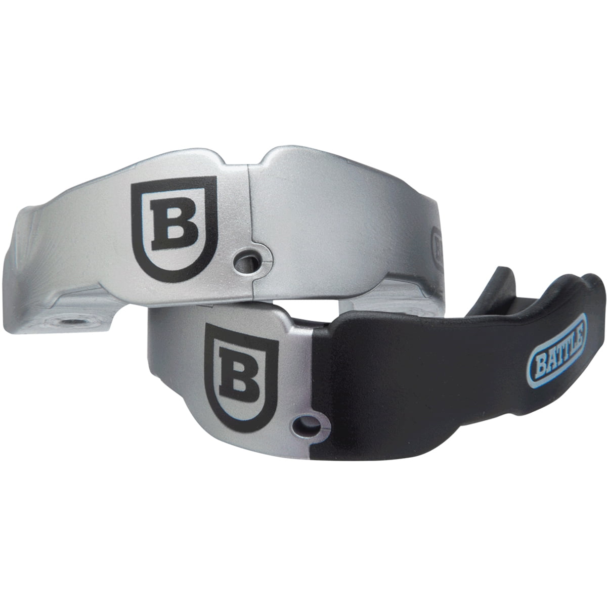 Battle Sports Youth Football Mouthguard 2-Pack with Straps - Silver ...