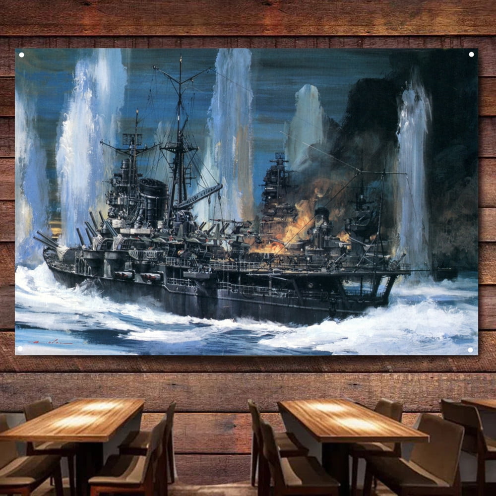 Battle of Surigao Strait Battleship Wall Art Banners Hanging Flags Wall ...