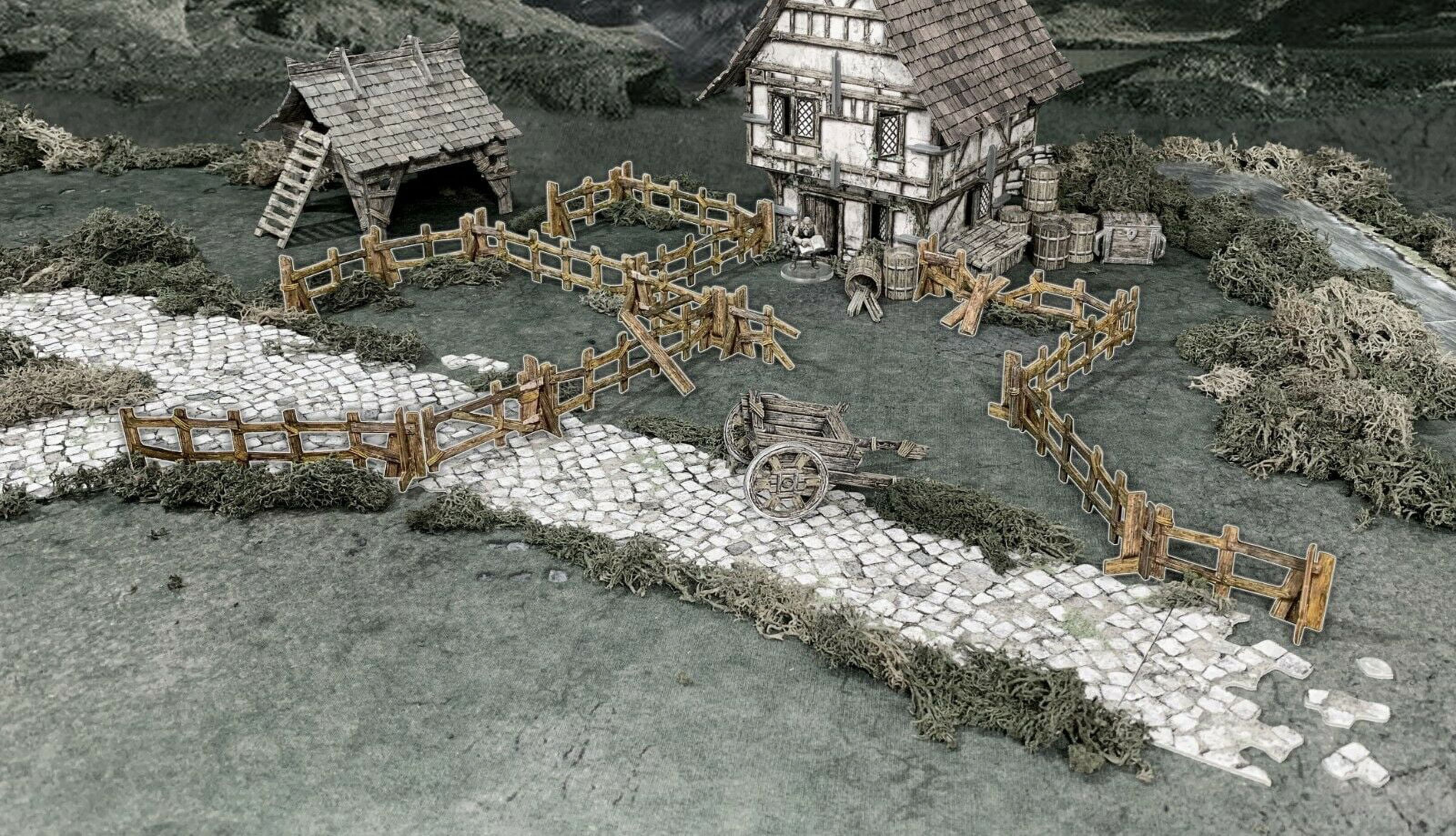 Battle Systems Fantasy Terrain Wooden Fencing - 28-35mm DND D&D RPG ...