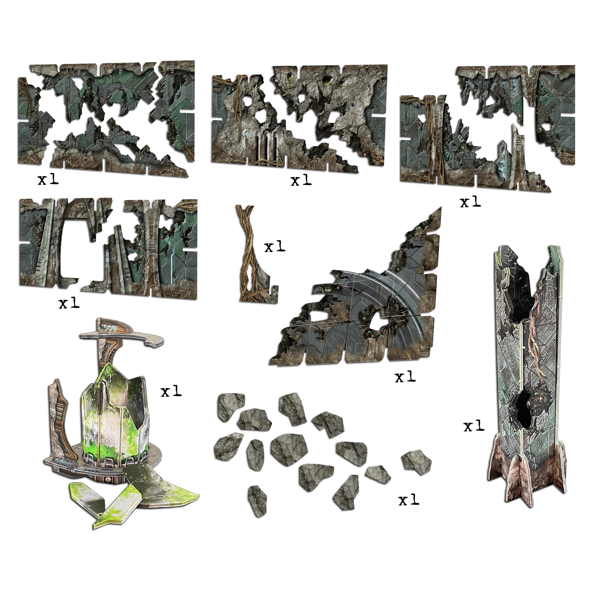 Battle Systems Sci-fi Terrain Alien Catacombs Ruins Sheet - 28-35mm RPG ...
