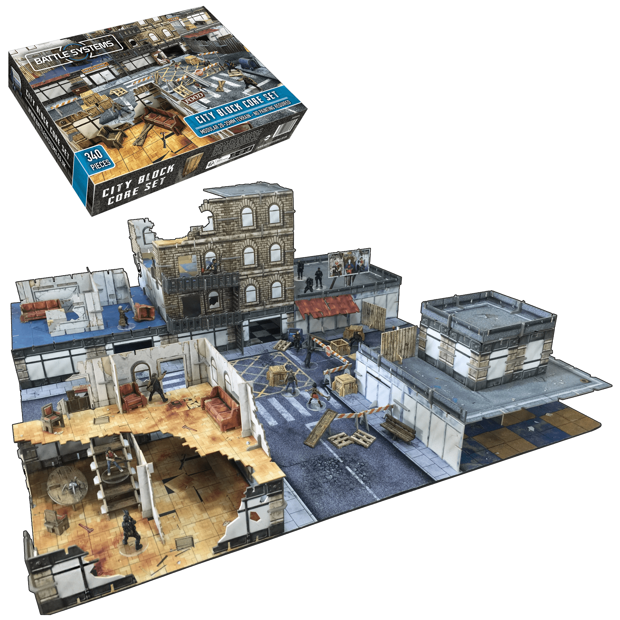 Battle Systems Urban Apocalypse Terrain City Block Core Set - 28-35mm ...