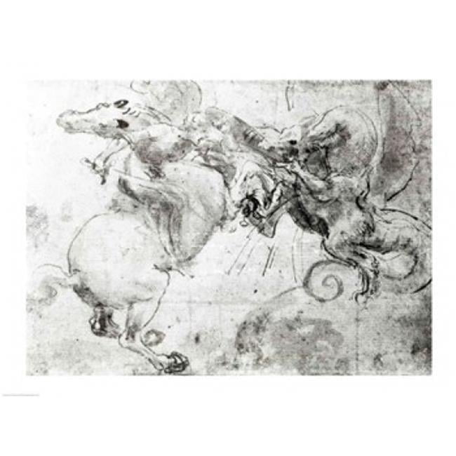 Battle between a Rider and a Dragon, c.1482 Poster Print by Leonardo Da ...