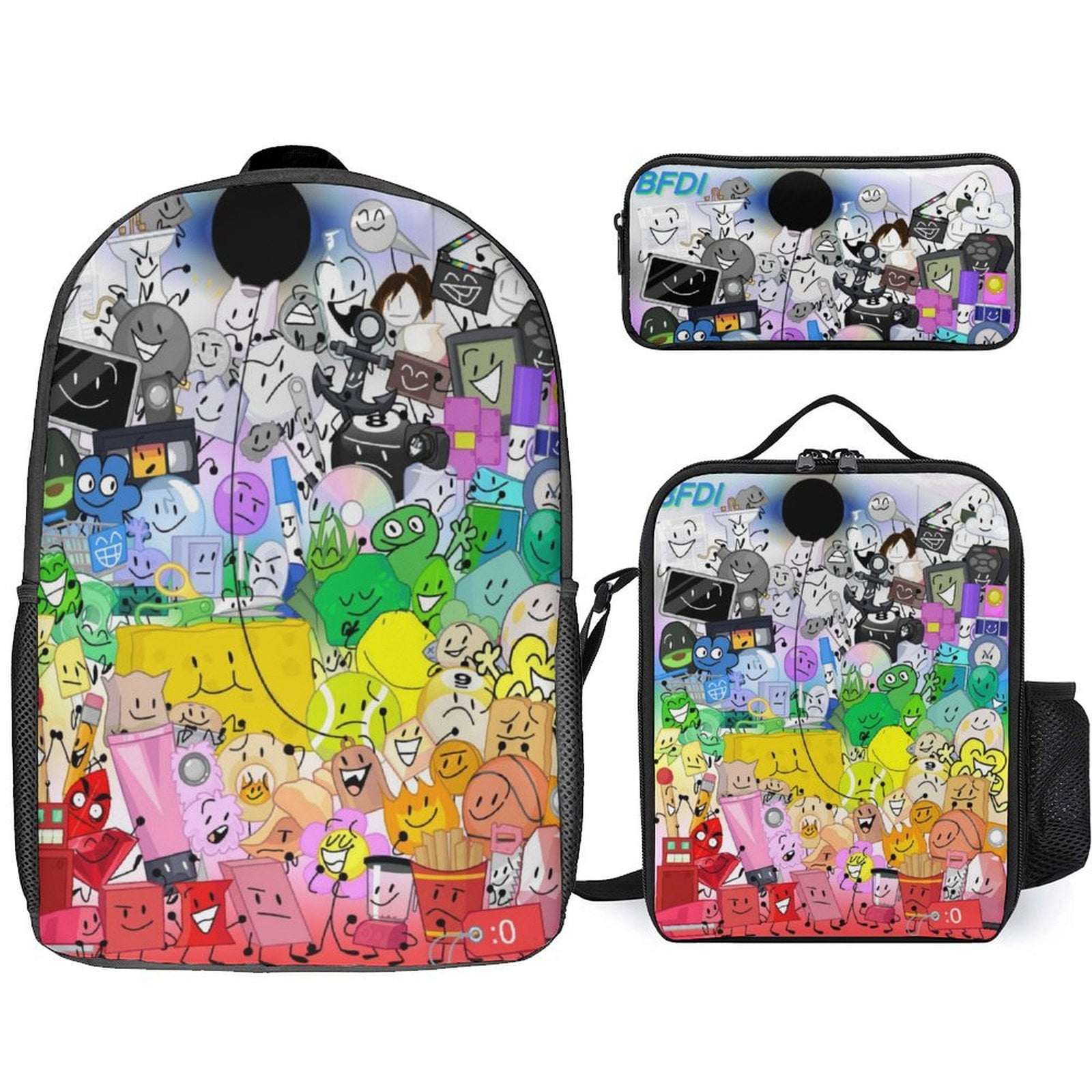 Battle for Dream Island BFDI 3 Piece Backpack Set with Lunch Bag Pencil ...