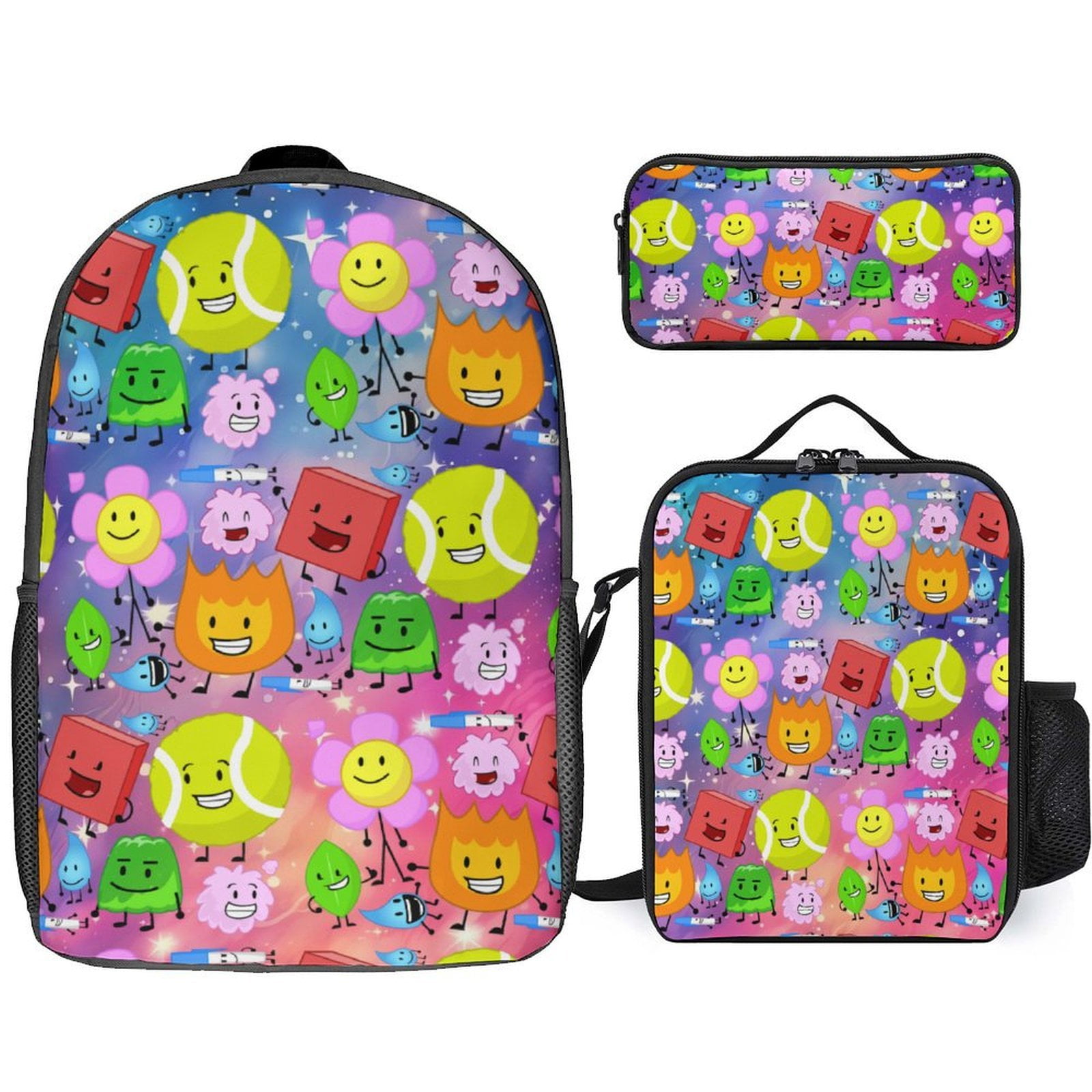 Battle for Dream Island BFDI 3 Piece Backpack Set with Lunch Bag Pencil ...