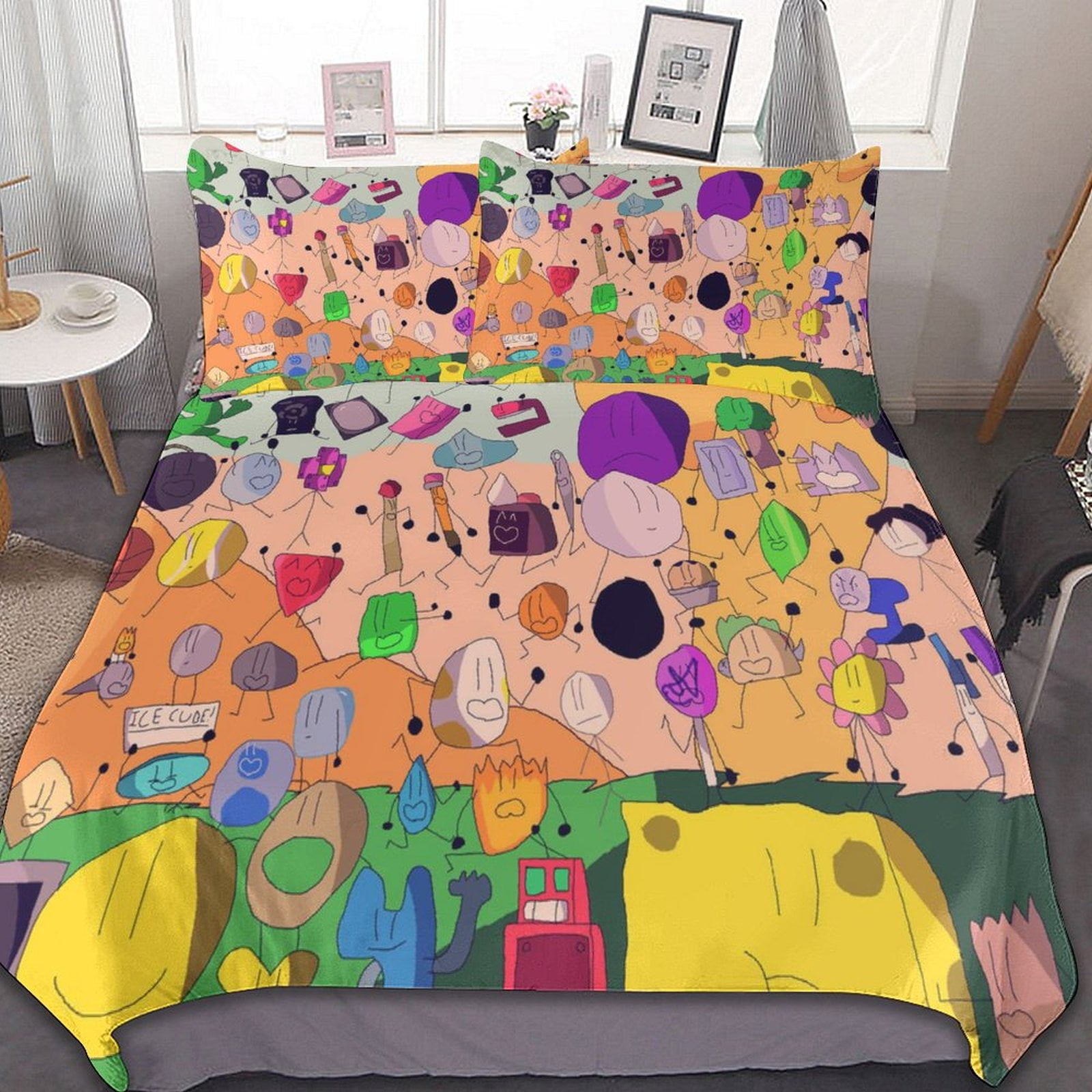 Battle for Dream Island BFDI 3-Piece Bedding Set 79"x90" Duvet Cover ...