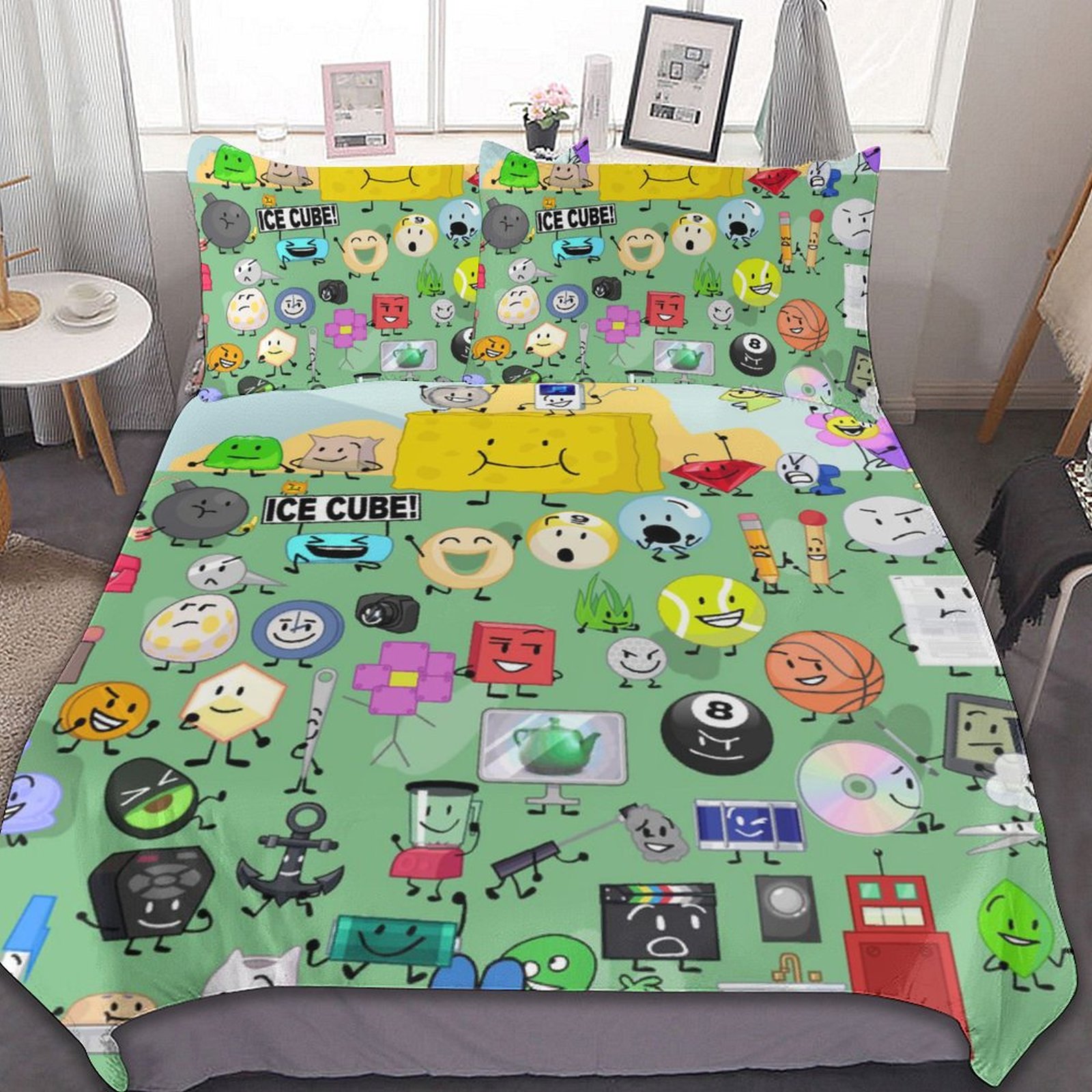 Battle for Dream Island BFDI 3-Piece Bedding Set 86"x70" Duvet Cover ...