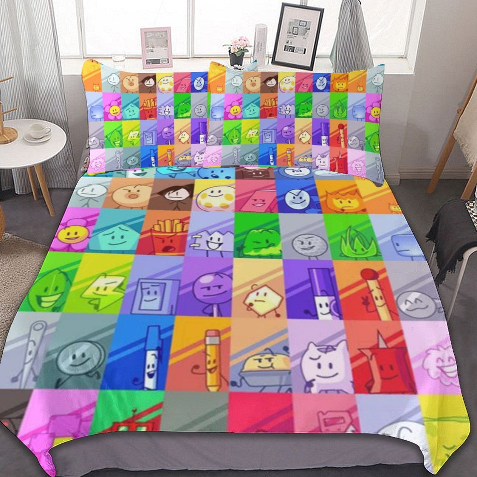 Battle for Dream Island BFDI 3-Piece Bedding Set 86"x70" Duvet Cover ...