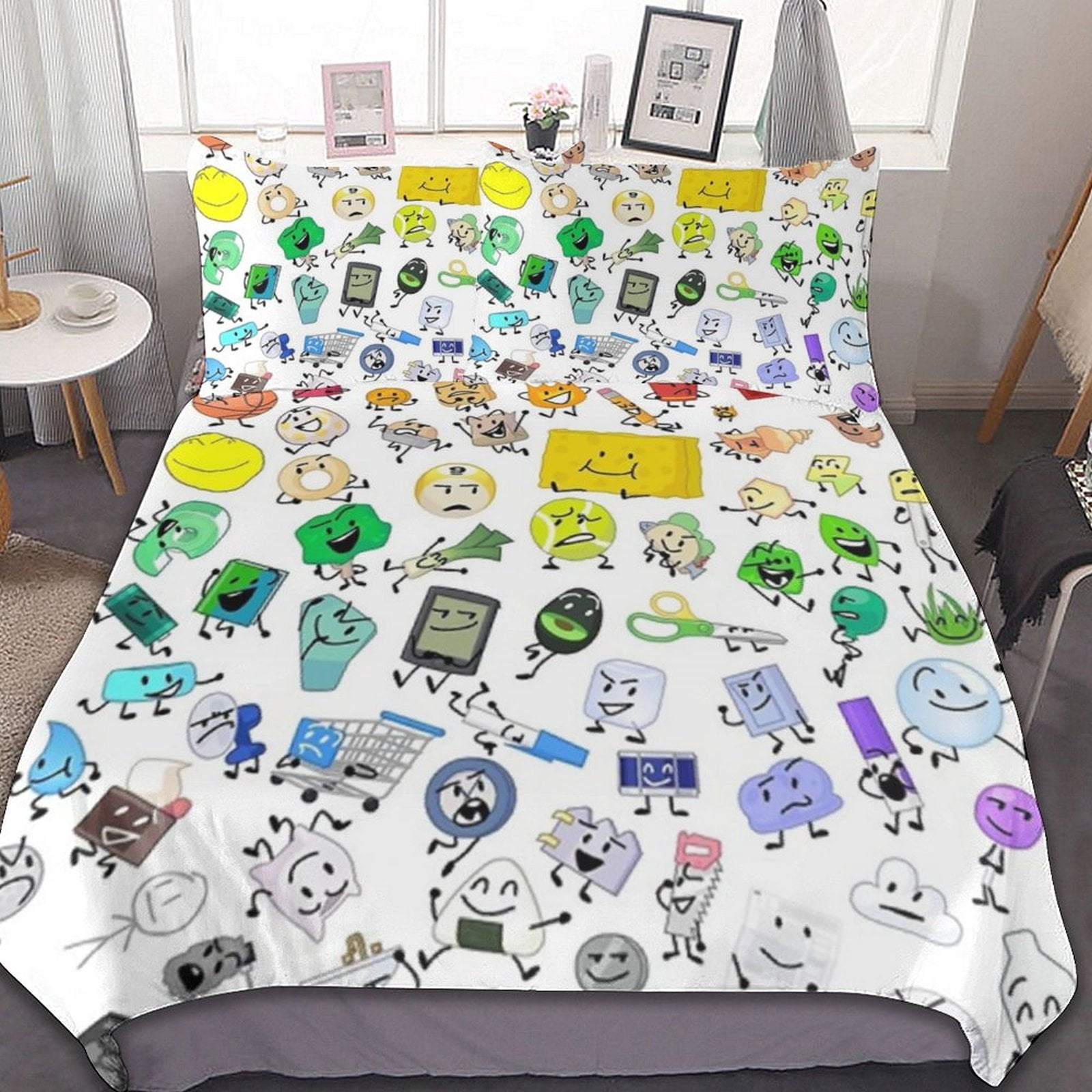 Battle for Dream Island BFDI 3-Piece Bedding Set 90"x90" Duvet Cover ...