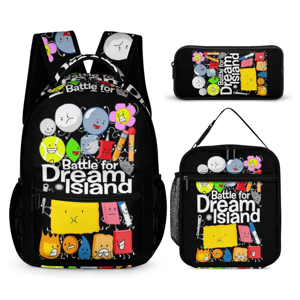 Battle for Dream Island BFDI 3PCS Casual Backpack Set Bookbag + Pencil ...