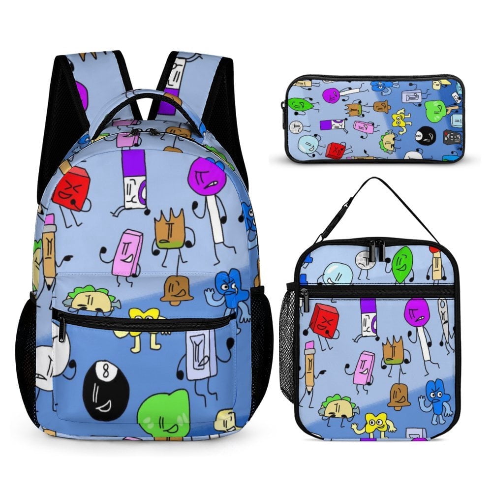 Battle for Dream Island BFDI 3PCS Casual Backpack Set Bookbag + Pencil ...