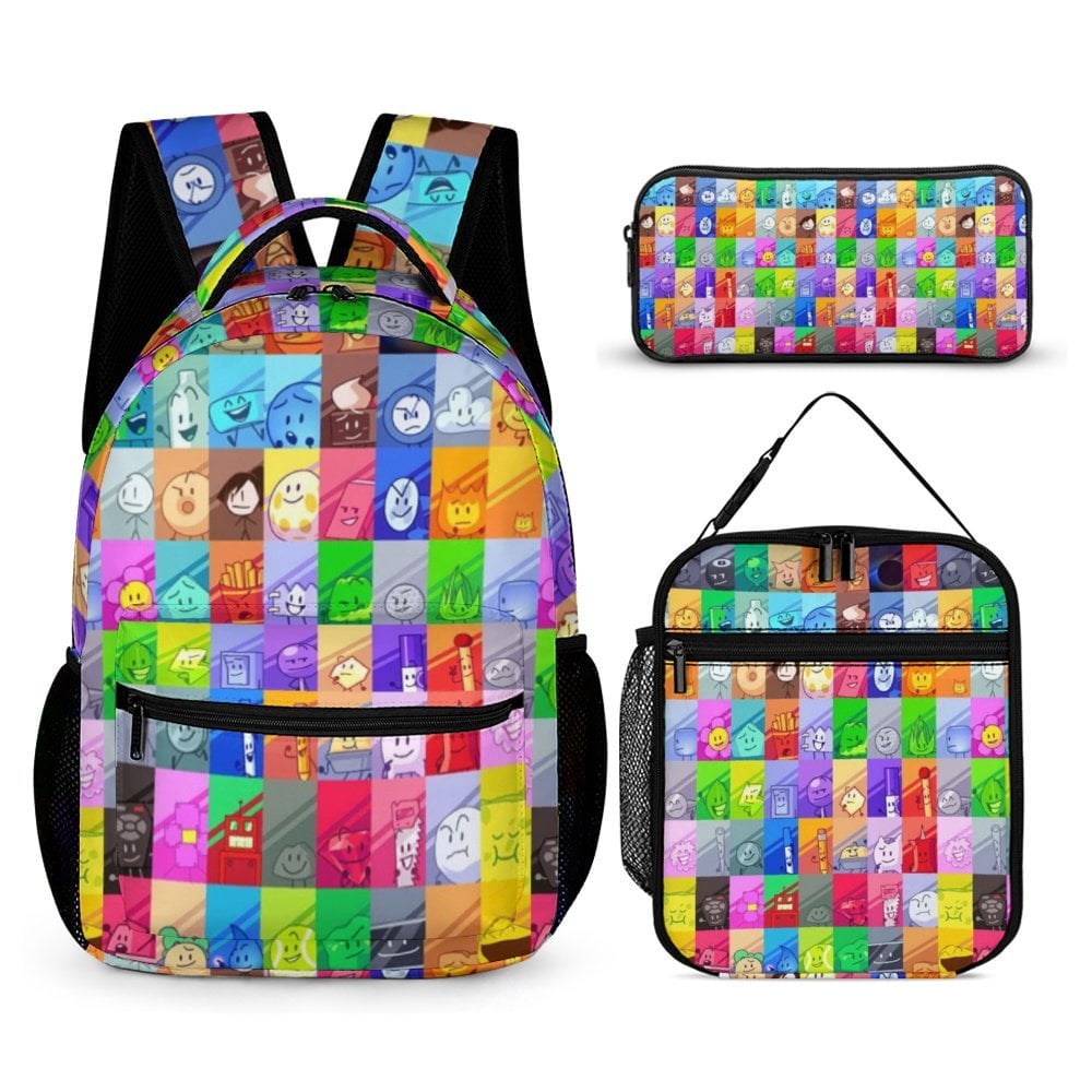 Battle for Dream Island BFDI 3PCS Casual Backpack Set Bookbag + Pencil ...