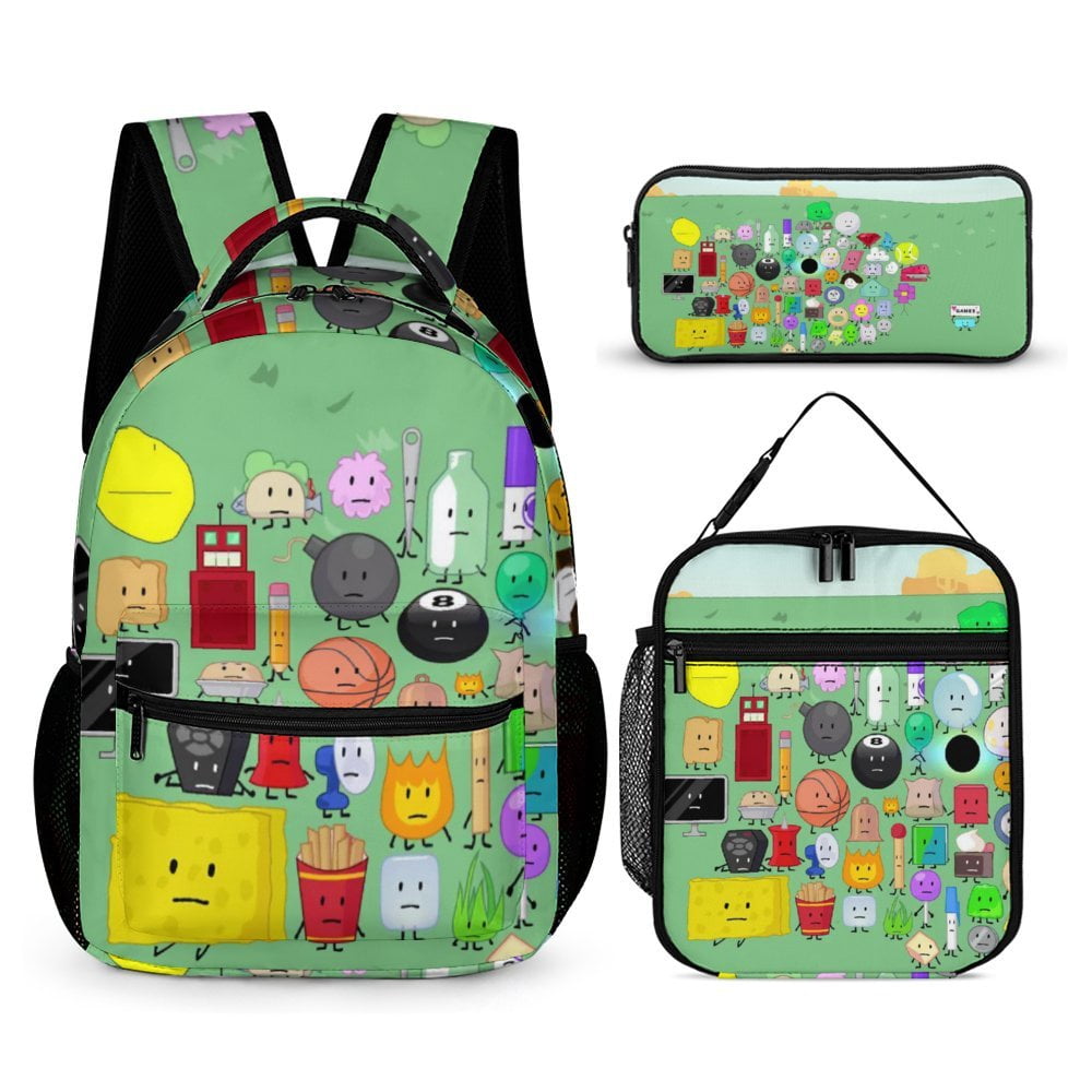 Battle for Dream Island BFDI 3PCS Casual Backpack Set Bookbag + Pencil ...