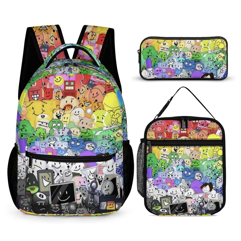 Battle for Dream Island BFDI 3PCS Casual Backpack Set Bookbag + Pencil ...