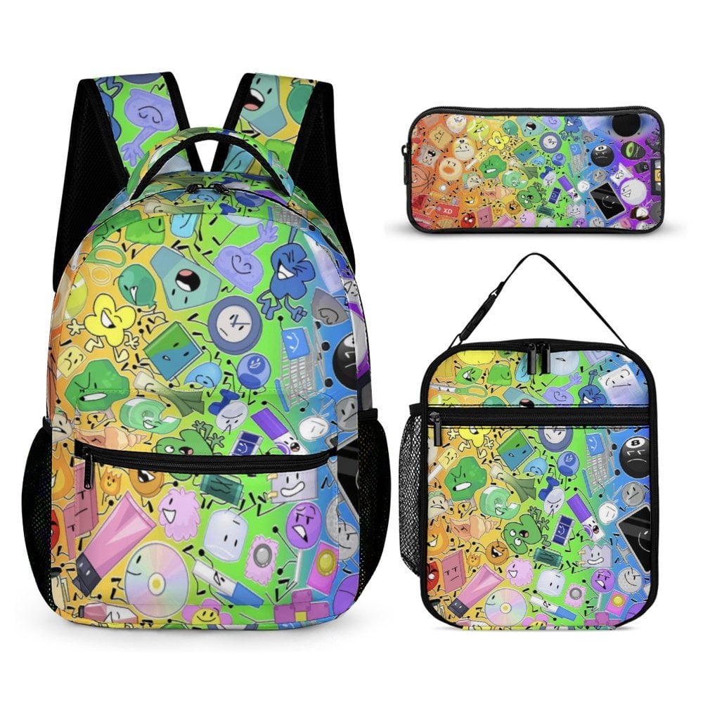 Battle for Dream Island BFDI 3PCS Casual Backpack Set Bookbag + Pencil ...