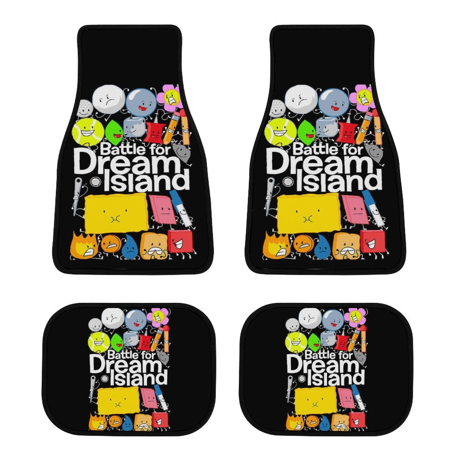 Battle for Dream Island BFDI 4 Pcs Car Floor Mats Universal Fit Floor ...