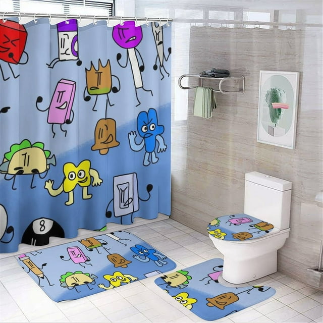Battle for Dream Island BFDI 4PCS Bathroom Sets Shower Curtain Sets ...