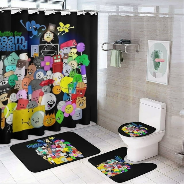 Battle for Dream Island BFDI 4PCS Bathroom Sets Shower Curtain Sets ...
