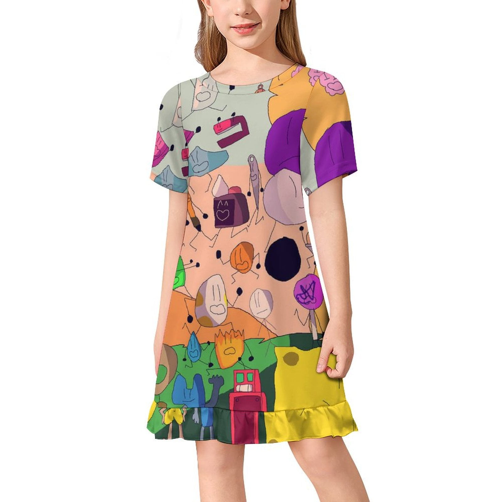 Battle for Dream Island BFDI Girls Short Sleeve Dress Casual Playwear ...