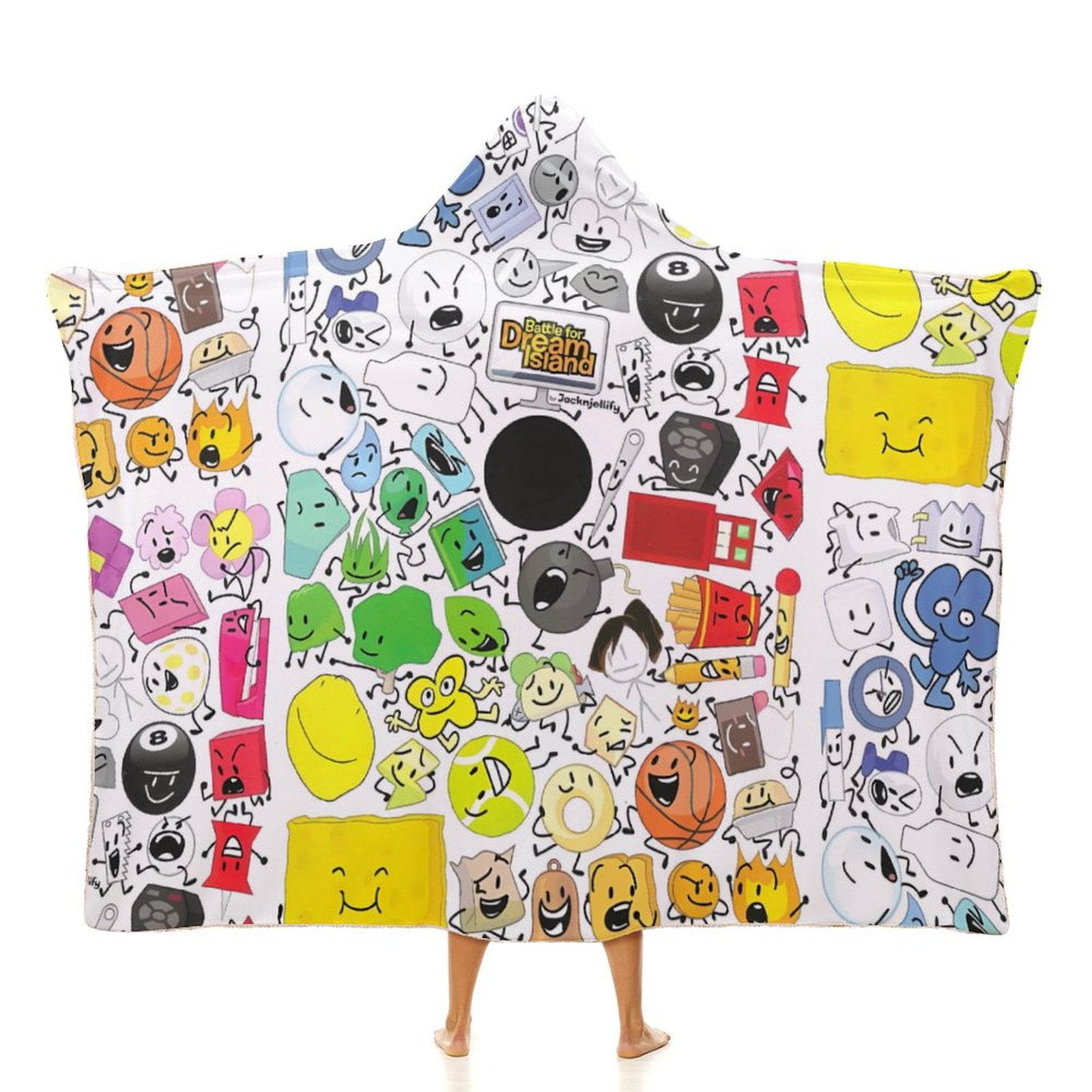 Battle for Dream Island BFDI Hooded Blanket Cape Wrap Soft Wearable ...