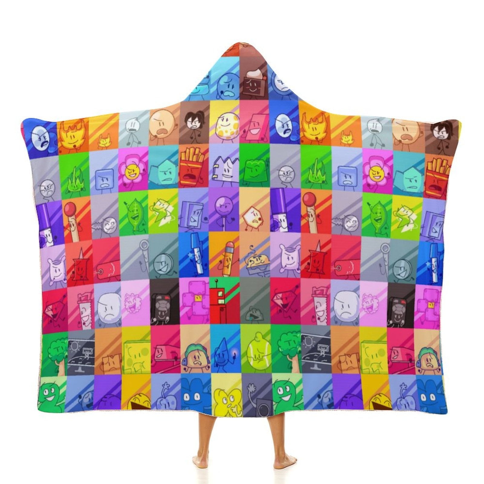 Battle for Dream Island BFDI Hooded Blanket Cape Wrap Soft Wearable ...