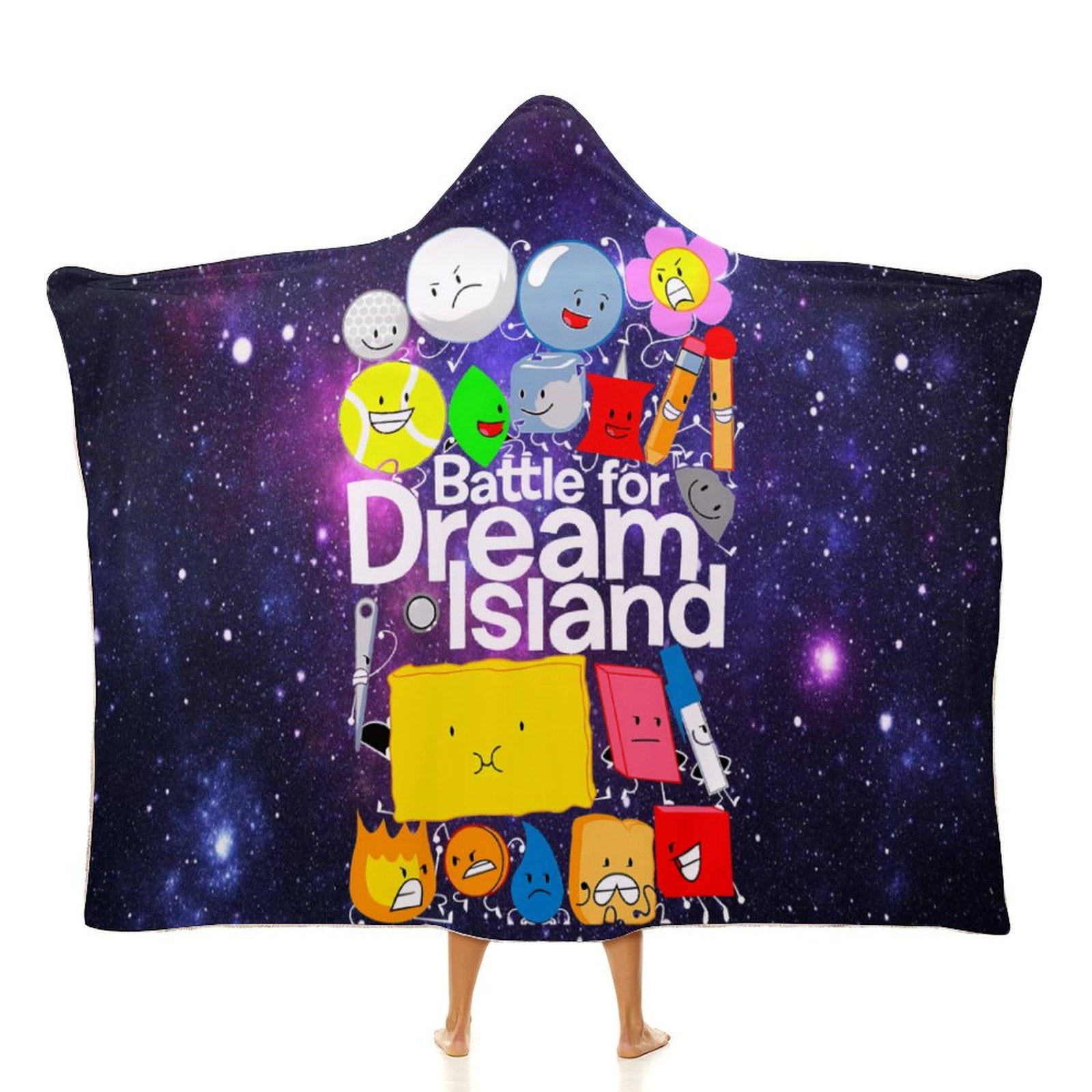 Battle for Dream Island BFDI Hooded Blanket Cape Wrap Soft Wearable ...
