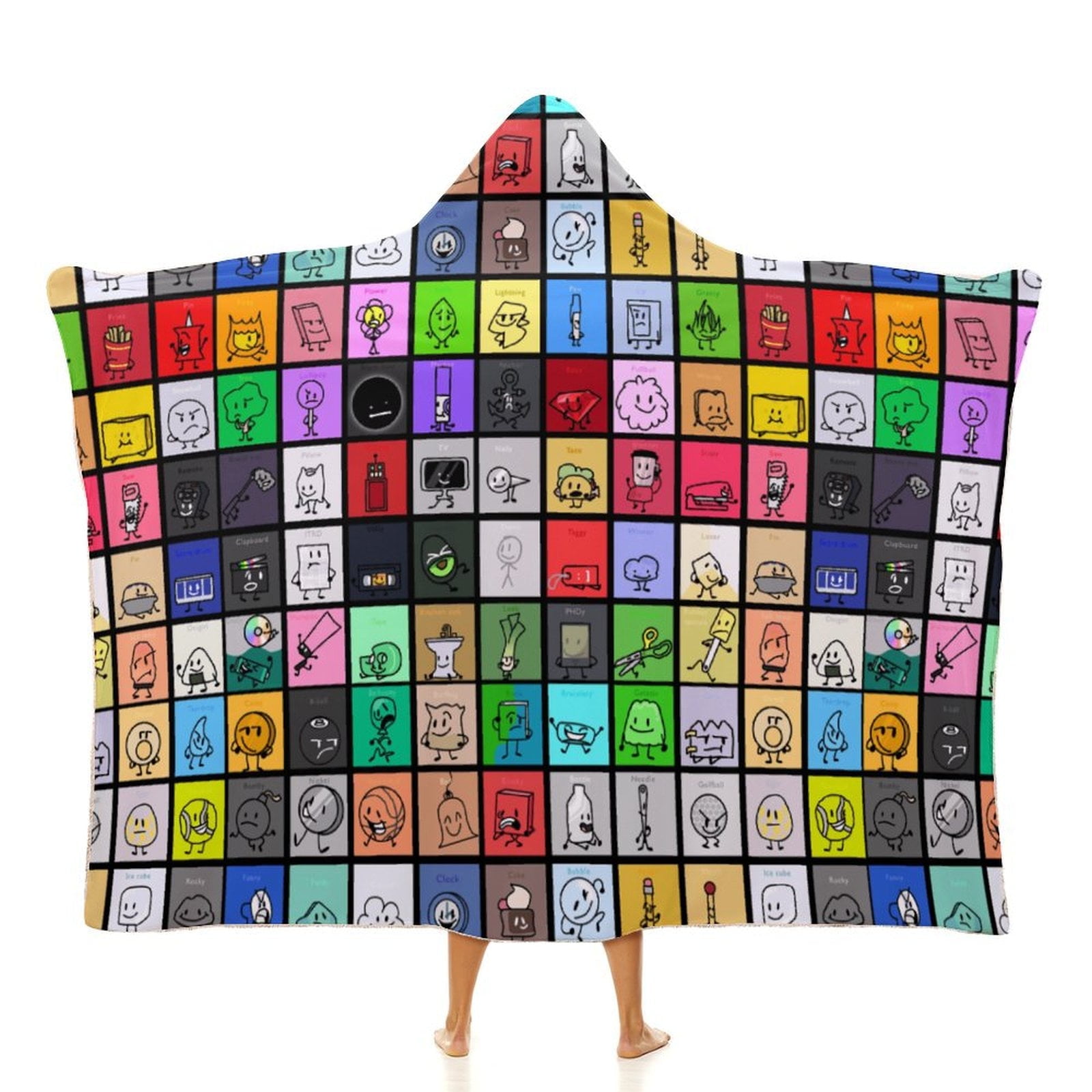 Battle for Dream Island BFDI Hooded Blanket Cape Wrap Soft Wearable ...
