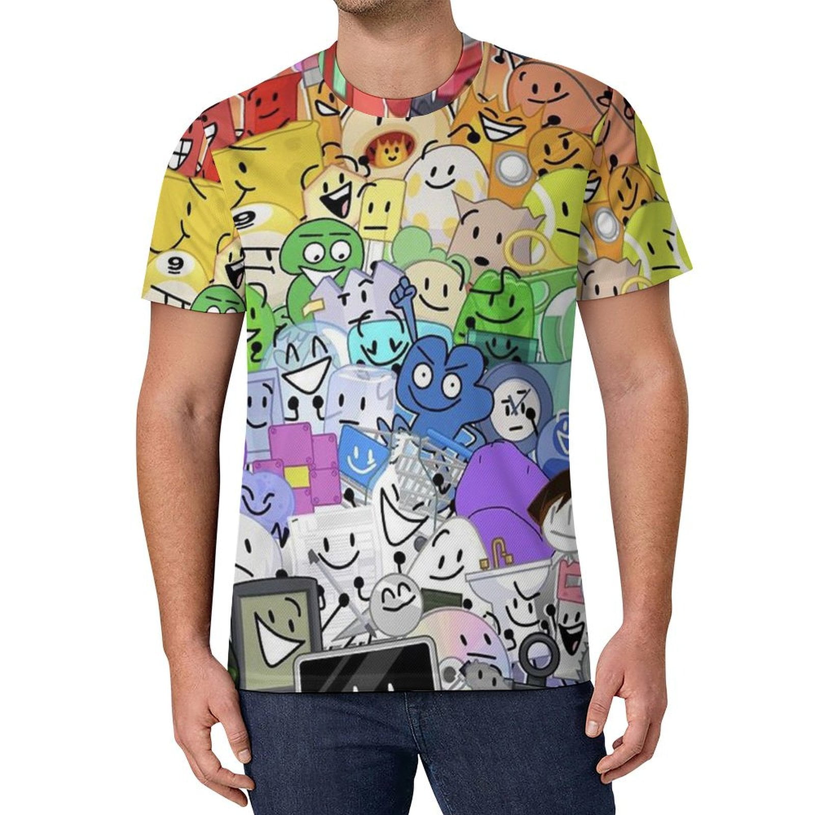 Battle for Dream Island BFDI Men's Cooling Ice Silk Shirts Crewneck ...