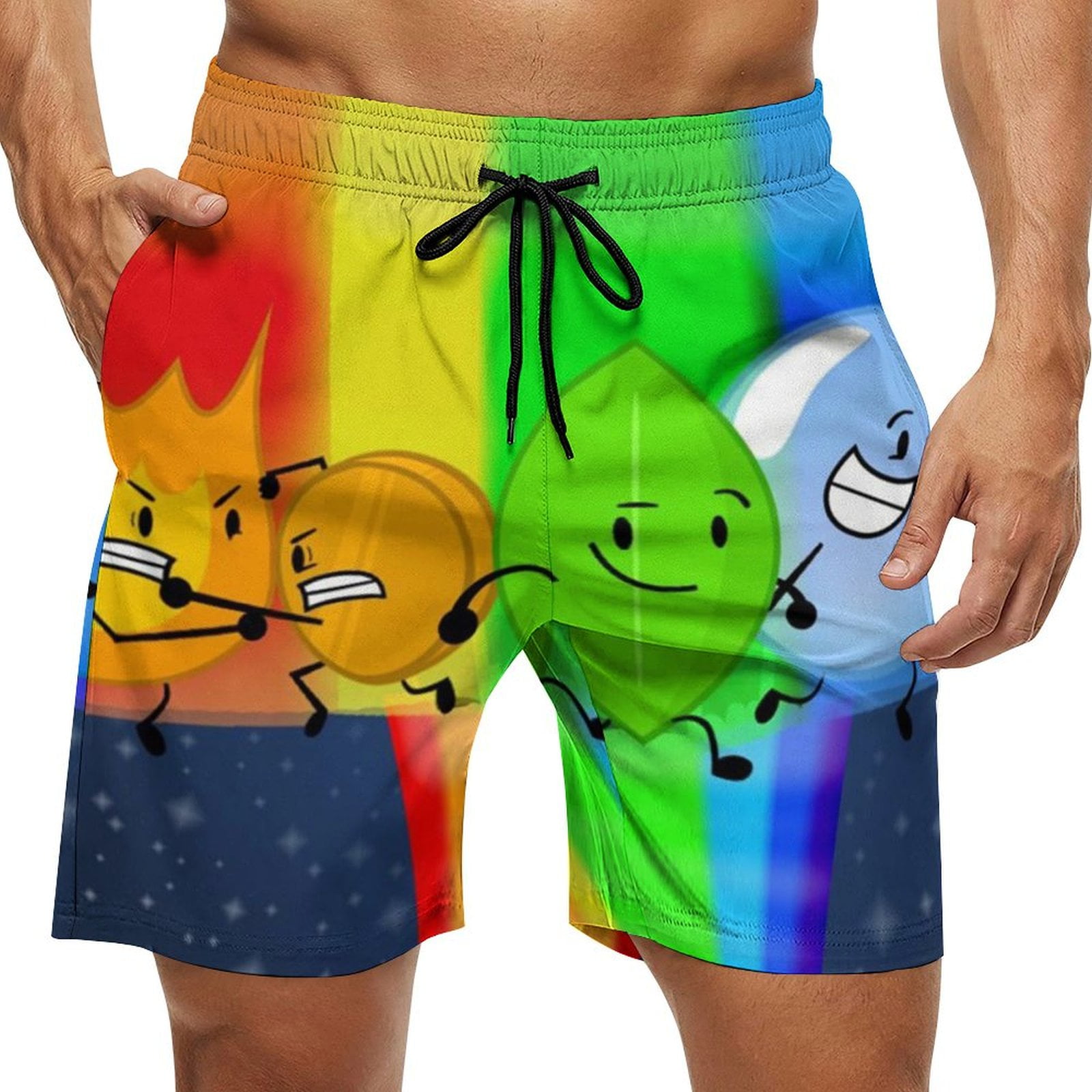 Battle for Dream Island BFDI Mens Board Shorts Quick Dry Swim Trunk ...