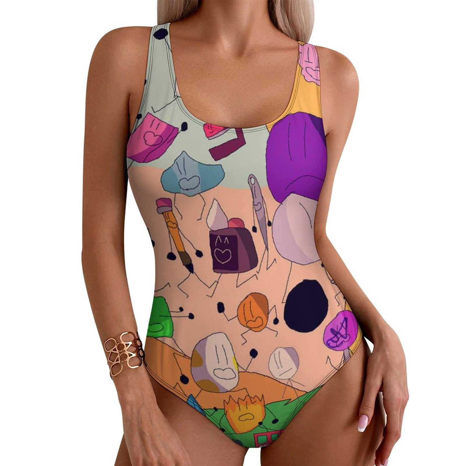 Battle for Dream Island BFDI One-Piece Swimsuit Women Print Bathing ...