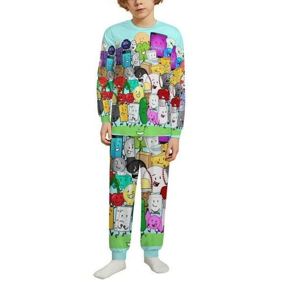 Battle for Dream Island BFDI Pajamas Set Long Sleeve & Pants Pjs Soft ...
