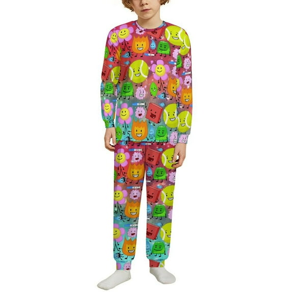 Battle for Dream Island BFDI Pajamas Set Long Sleeve & Pants Pjs Soft ...