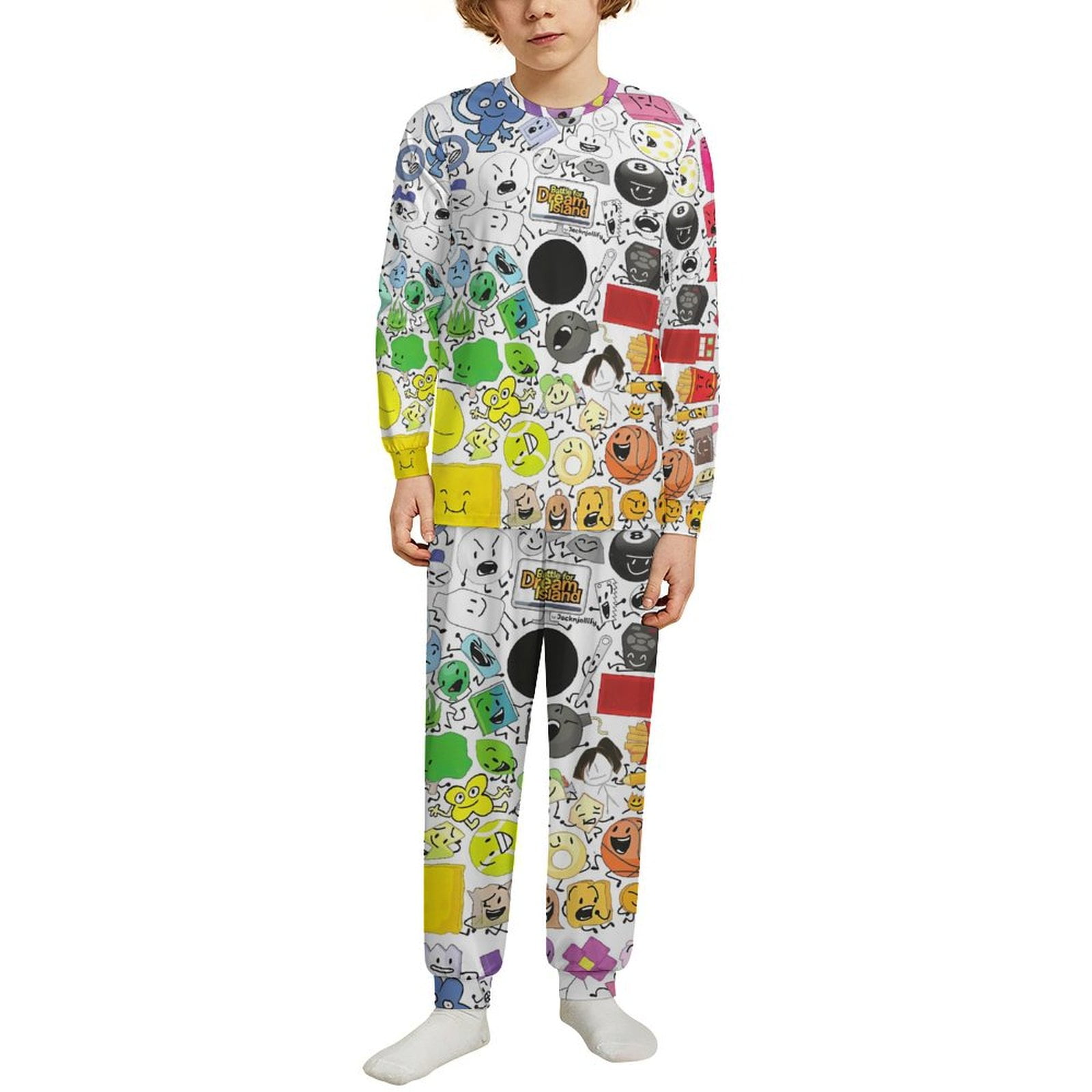 Battle for Dream Island BFDI Pajamas Set Long Sleeve & Pants Pjs Soft ...