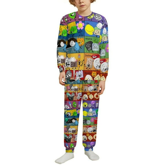 Battle for Dream Island BFDI Pajamas Set Long Sleeve & Pants Pjs Soft ...