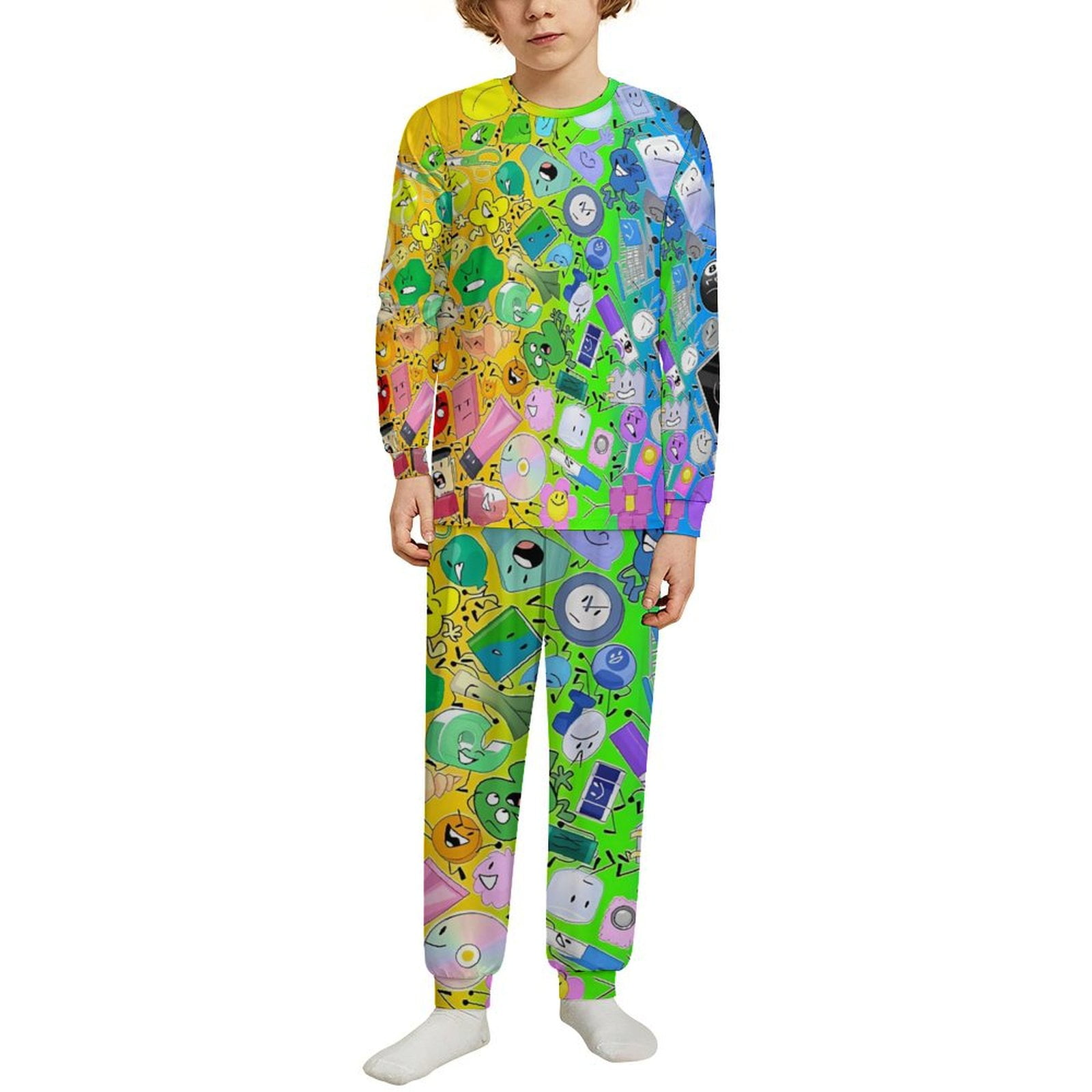 Battle for Dream Island BFDI Pajamas Set Long Sleeve & Pants Pjs Soft ...