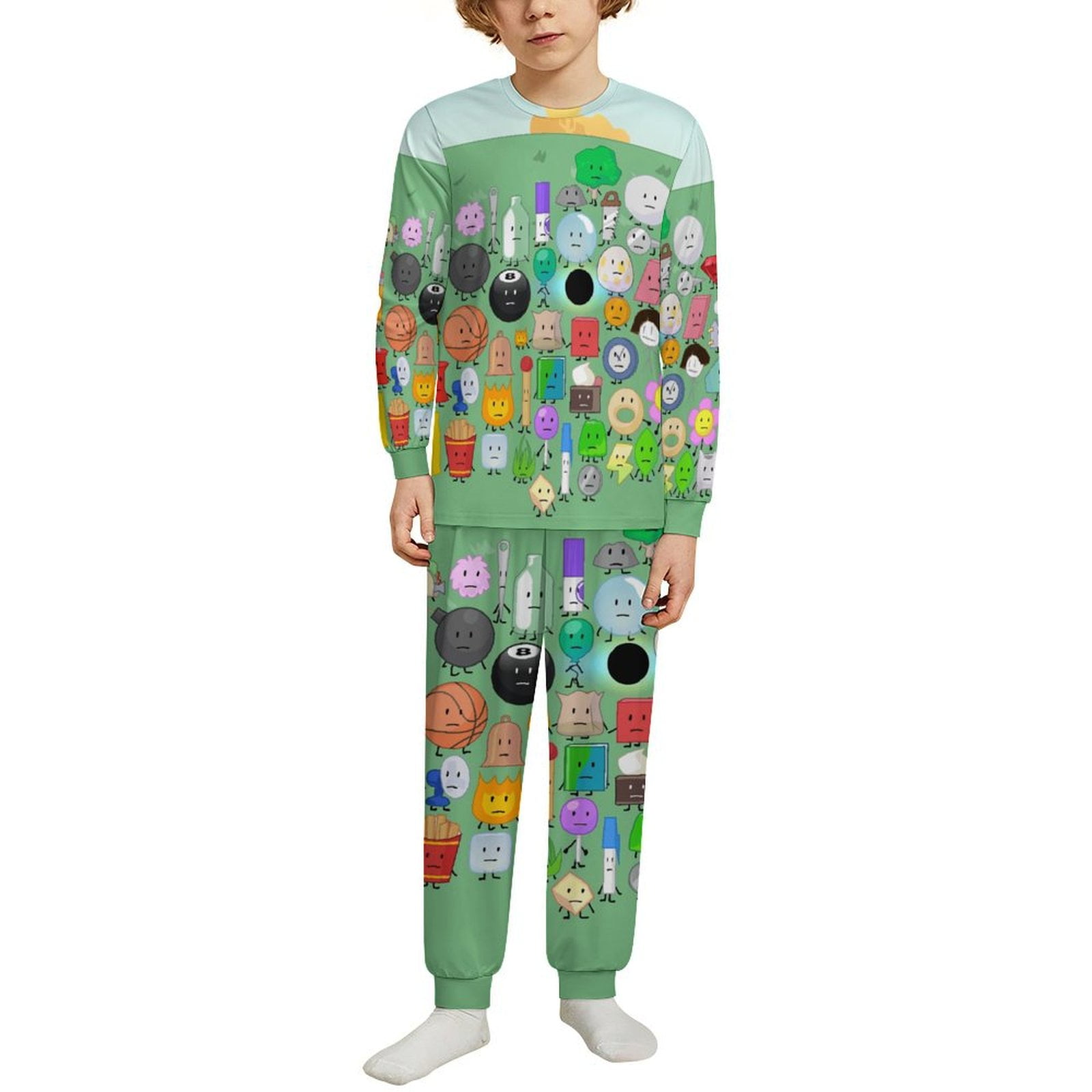 Battle for Dream Island BFDI Pajamas Set Long Sleeve & Pants Pjs Soft ...