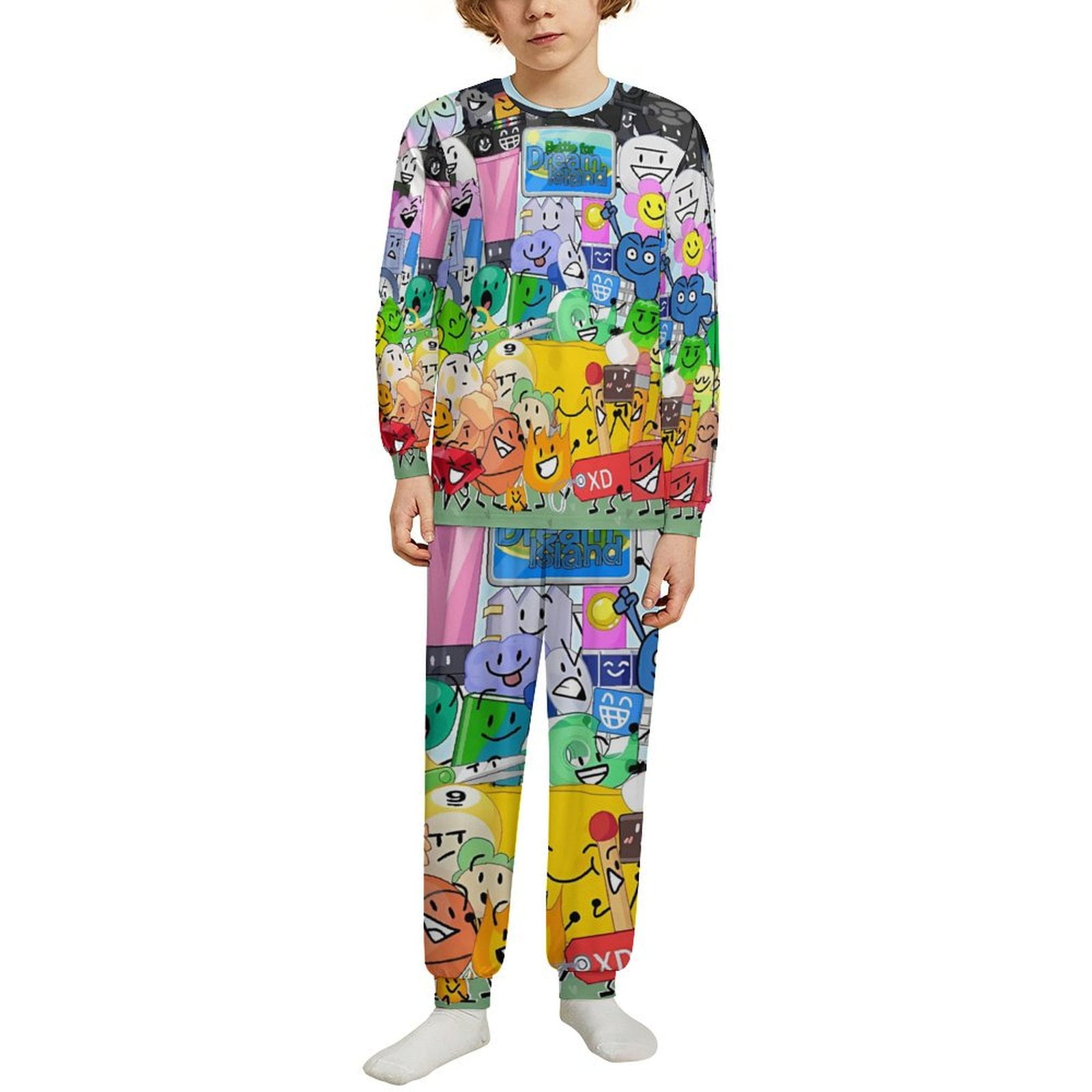 Battle for Dream Island BFDI Pajamas Set Long Sleeve & Pants Pjs Soft ...