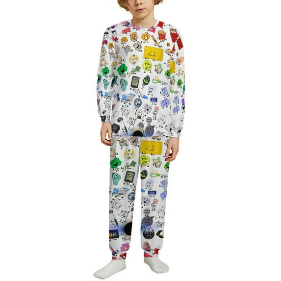Battle for Dream Island BFDI Pajamas Set Long Sleeve & Pants Pjs Soft ...
