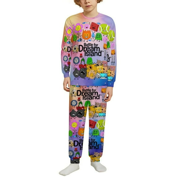 Battle for Dream Island BFDI Pajamas Set Long Sleeve & Pants Pjs Soft ...