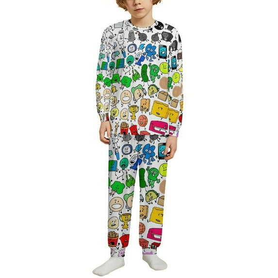 Battle for Dream Island BFDI Pajamas Set Long Sleeve & Pants Pjs Soft ...