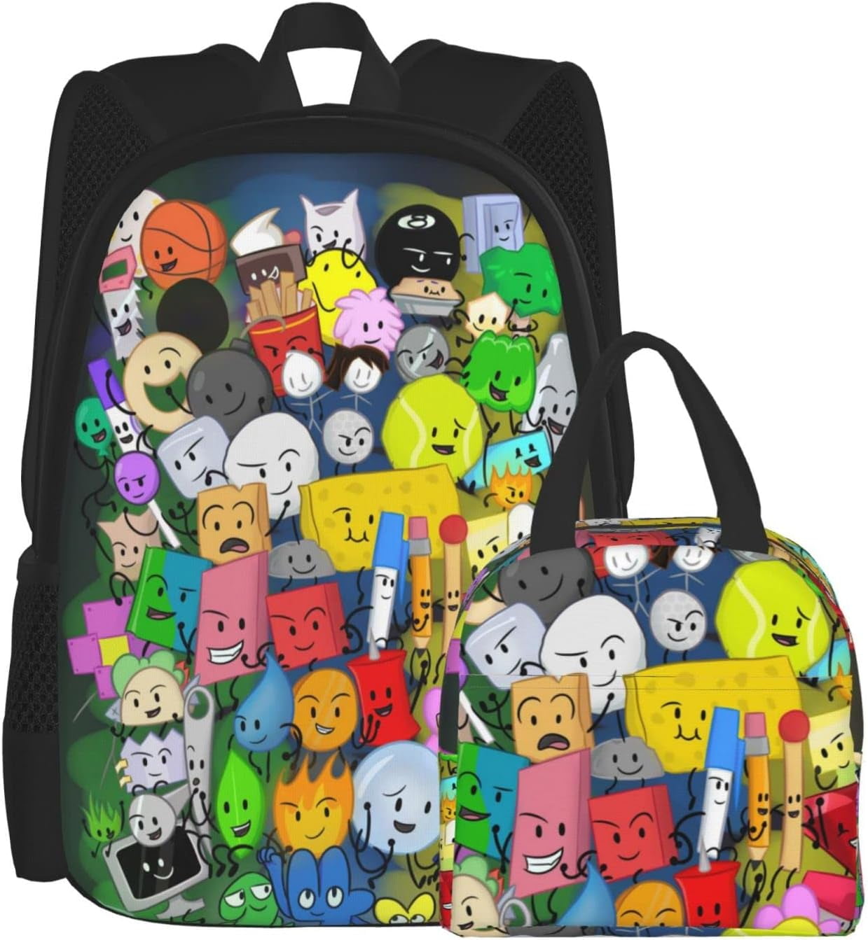 Battle for Dream Island Backpack BFDI Bookbag Casual 2 Pieces Backpack ...