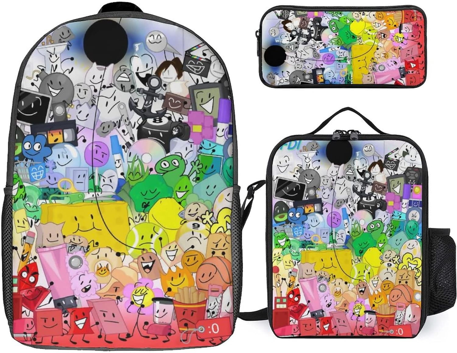 Battle for Dream Island Backpack BFDI Bookbag Casual 3 in 1 Backpack ...