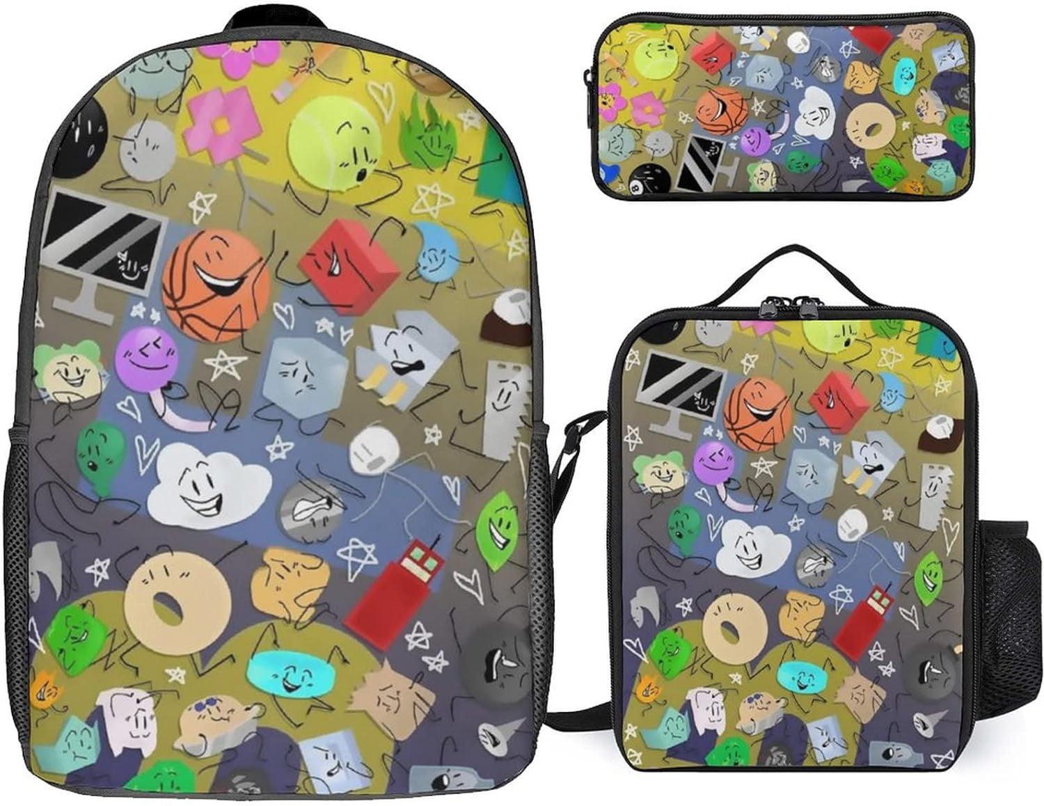 Battle for Dream Island Backpack BFDI Bookbag Casual 3 in 1 Backpack ...